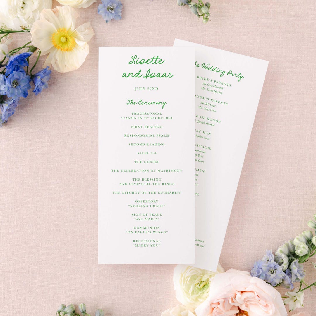 Colorful Wedding Program, Ceremony Program Printed, Rainbow Wedding ...