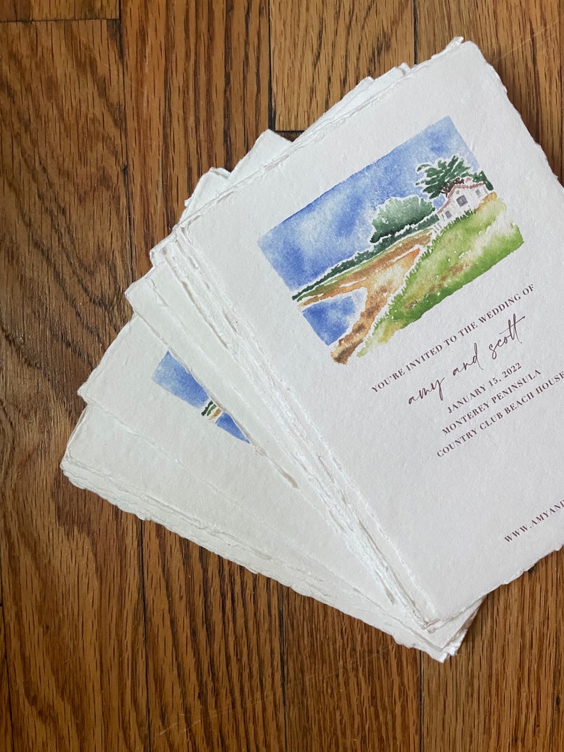 Custom Watercolor Wedding Invitation Personalized Watercolor - Etsy