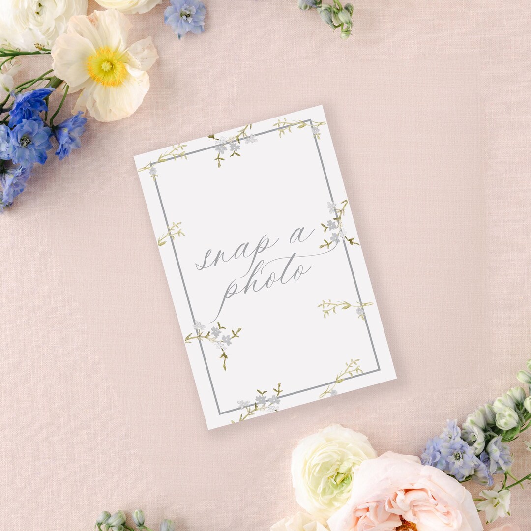 Winter Wedding Signage Minimalist, Snap a Picture Sign, Photo Op for ...