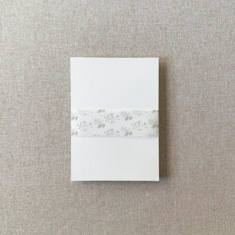 Vellum Paper Sage Ribbon Belly Bands, Vellum Floral Wrap Wedding ...