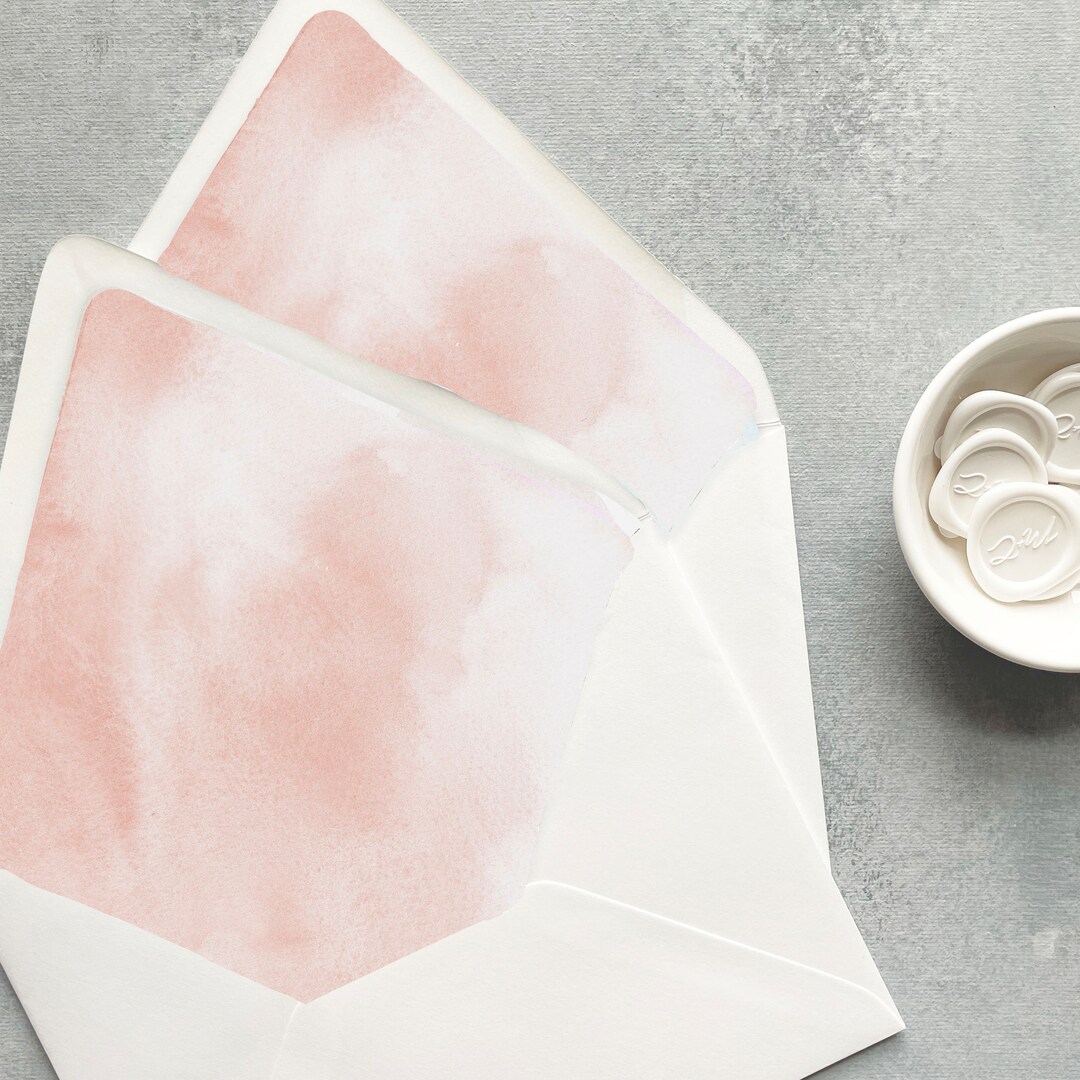 Pink Envelope Liner Template, Blush Pink Envelopes With Liners, Pink ...