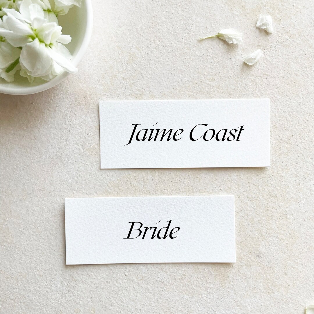 Elegant Place Cards Printed, Minimalist Wedding Decor for Table, Simple ...