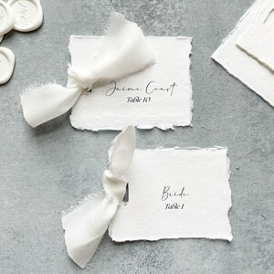 Blush Name Card With Ribbon, Calligraphy Place Card (digitally Printed ...