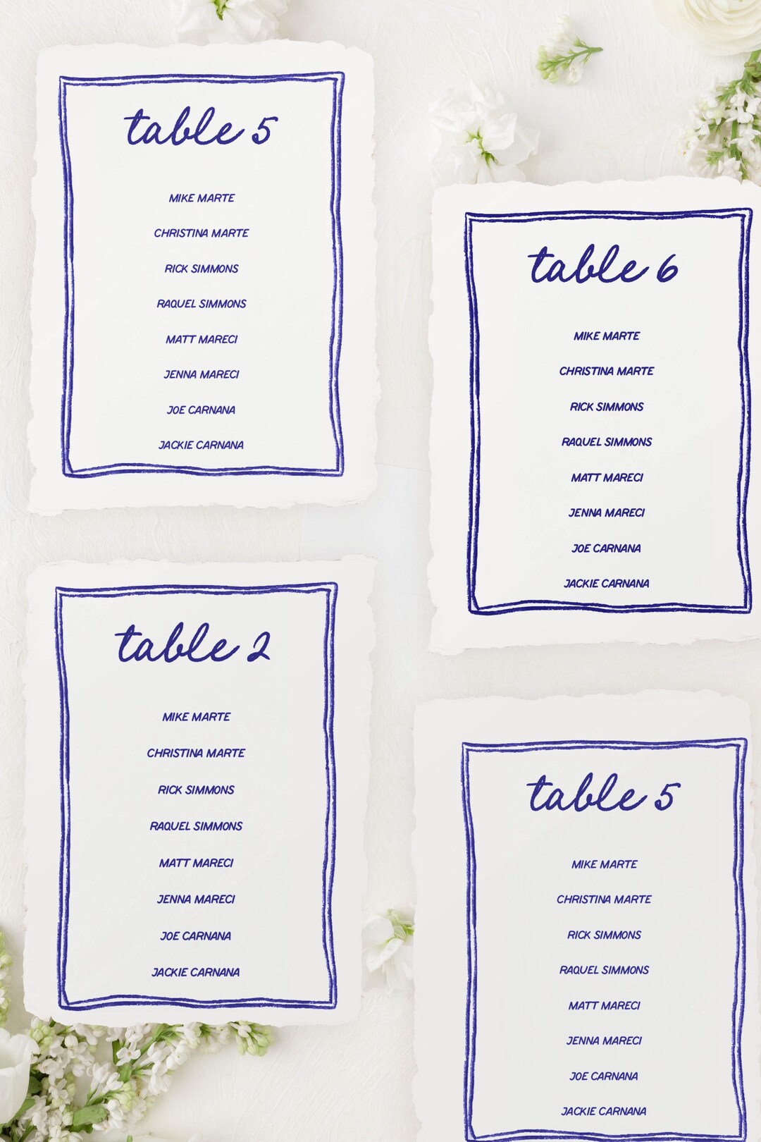 Navy Seating Chart Signs Printed, Blue Seating Plan Wedding Line Art ...