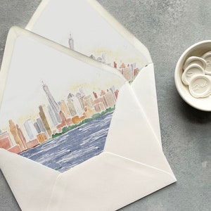 Nyc Envelope Liner, New York Envelope Liner Watercolor, Nyc Wedding ...