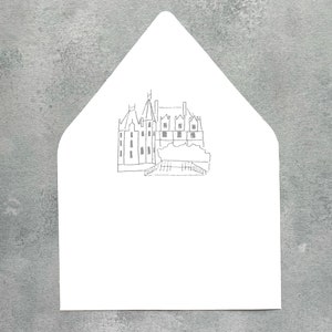 Custom Venue Illustration Envelope Liner, Envelopes With Liners 5x7 ...