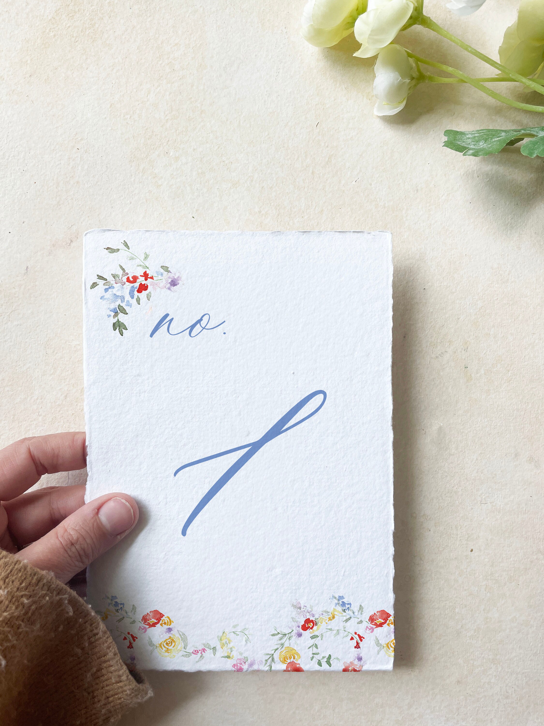 Watercolor Table Numbers Floral, Dusty Blue Table Numbers Printed ...