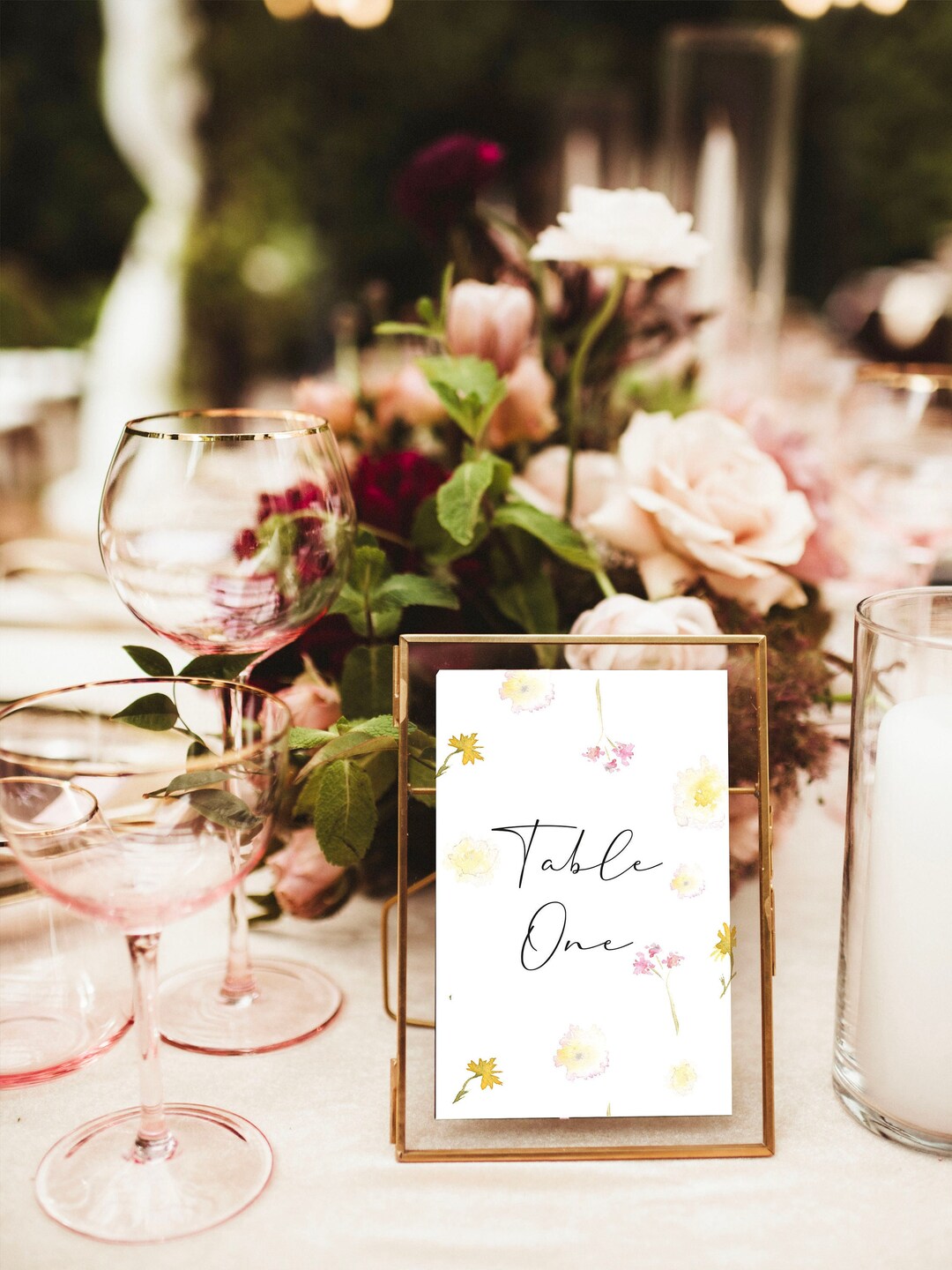 Wildflower Table Numbers for Bridal Shower, Garden Table Numbers With ...