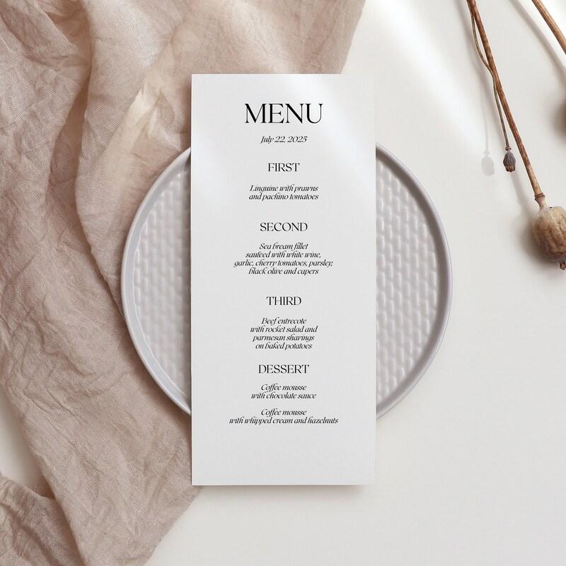 Personalized Menu Cards - Etsy