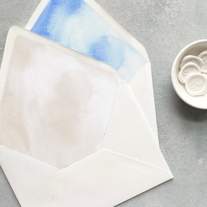 Blue Envelope Liner Watercolor, Printed Envelope Liner A7, Wedding ...
