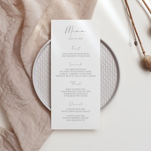 Deckled Edge Menu Cards, Handmade Paper Menu Printed, Rustic Wedding ...
