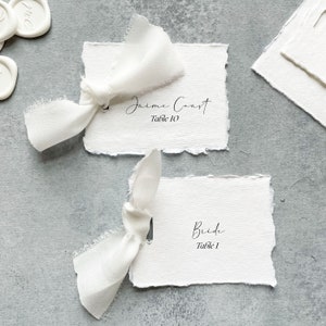 Sage Place Cards With Meal Choice, Handmade Paper Place Cards With ...