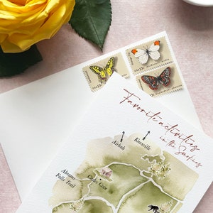 Custom Watercolor Wedding Map Illustration, Illustrated Map Wedding ...