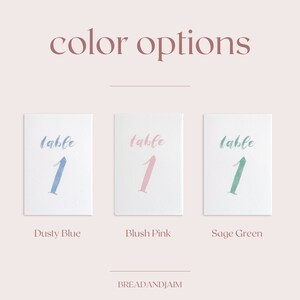 Hand Painted Table Numbers Printed, Watercolor Wedding Table Numbers ...