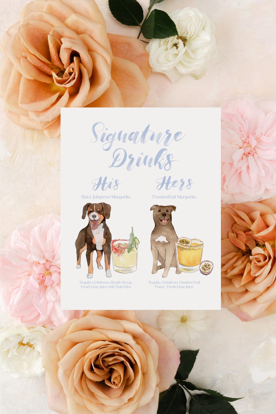 Pet Drink Sign, Bar Menu Dogs, Custom Signature Drinks With Dog ...