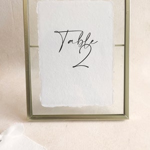 Elegant Table Numbers Wedding, Handmade Paper Table Number Cards, Romantic Table Numbers ...