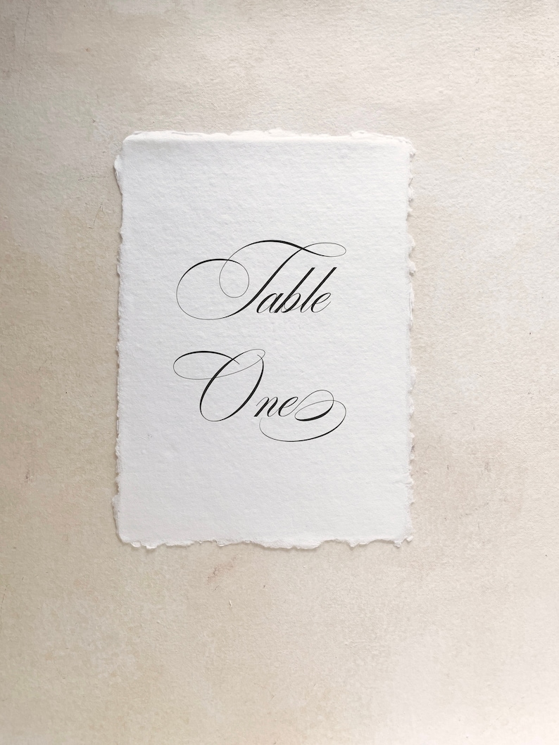 DESIRABLE - Handmade Paper Table Number Cards, Elegant Table Numbers ...