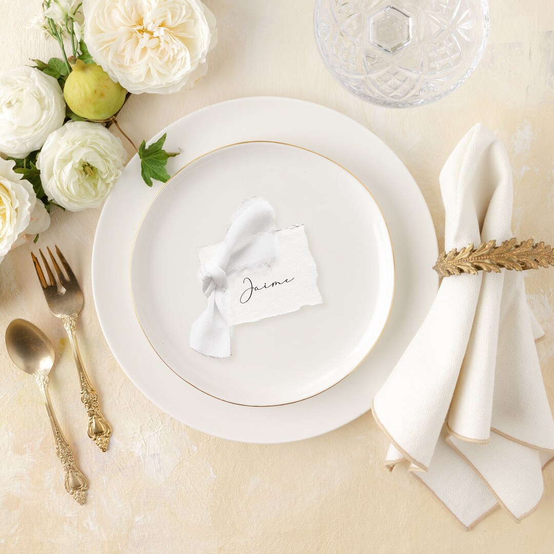 Holiday Place Cards With Ribbon, Thanksgiving Placecard Calligraphy ...