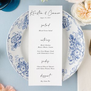 Custom Calligraphy Menu Printed, Custom Menus, Wedding Menu Card, Paper ...