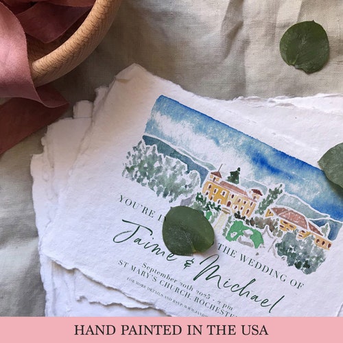 Custom Watercolor Wedding Invitation Personalized Watercolor - Etsy