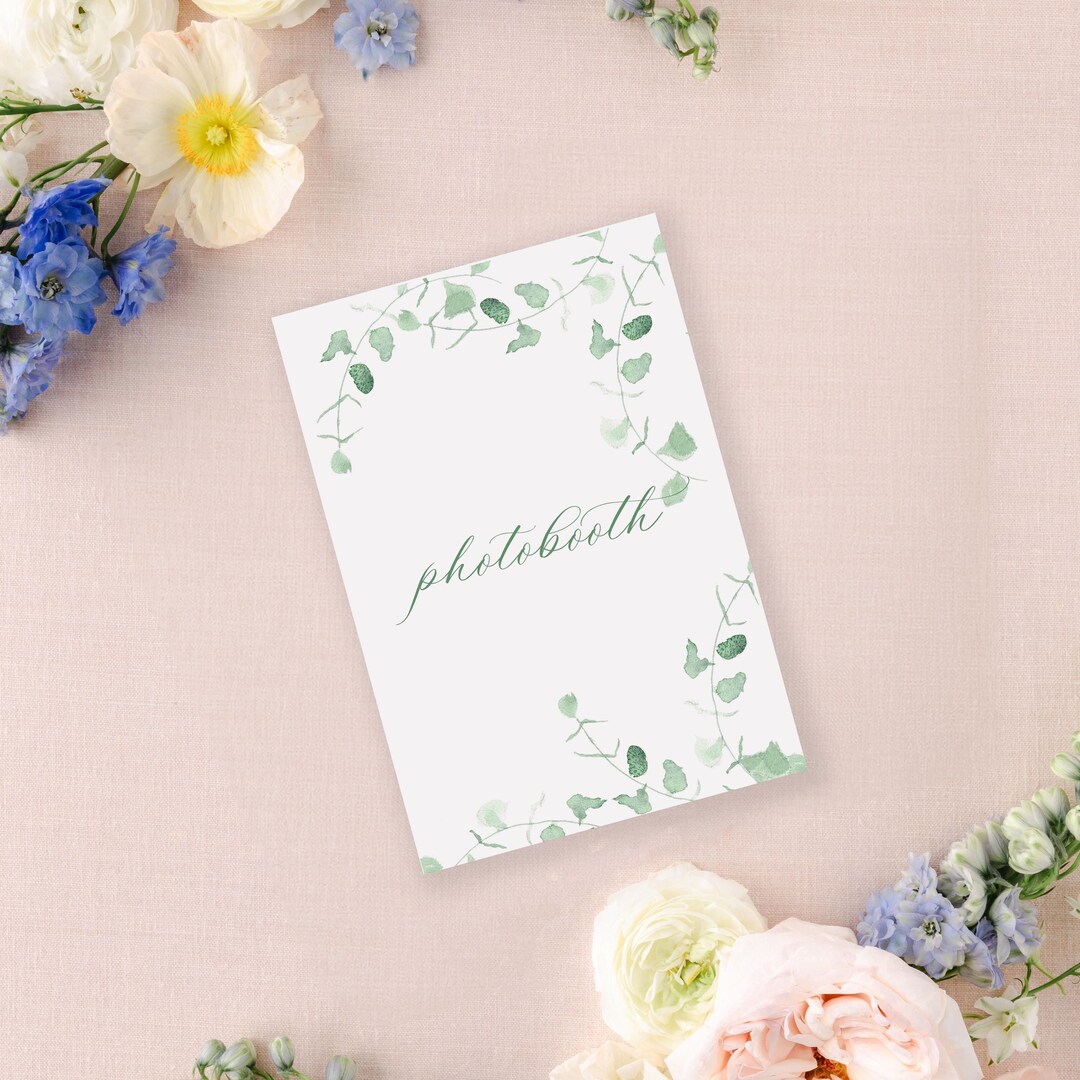 Photo Op Sign, Eucalyptus Wedding Decor Rustic Wedding Signage Bundle ...