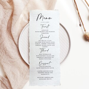 Custom Calligraphy Menu Printed, Custom Menus, Wedding Menu Card, Paper ...