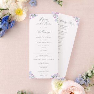 Lavender Wedding Programs Printed, Pressed Flower Wedding, Celebration ...