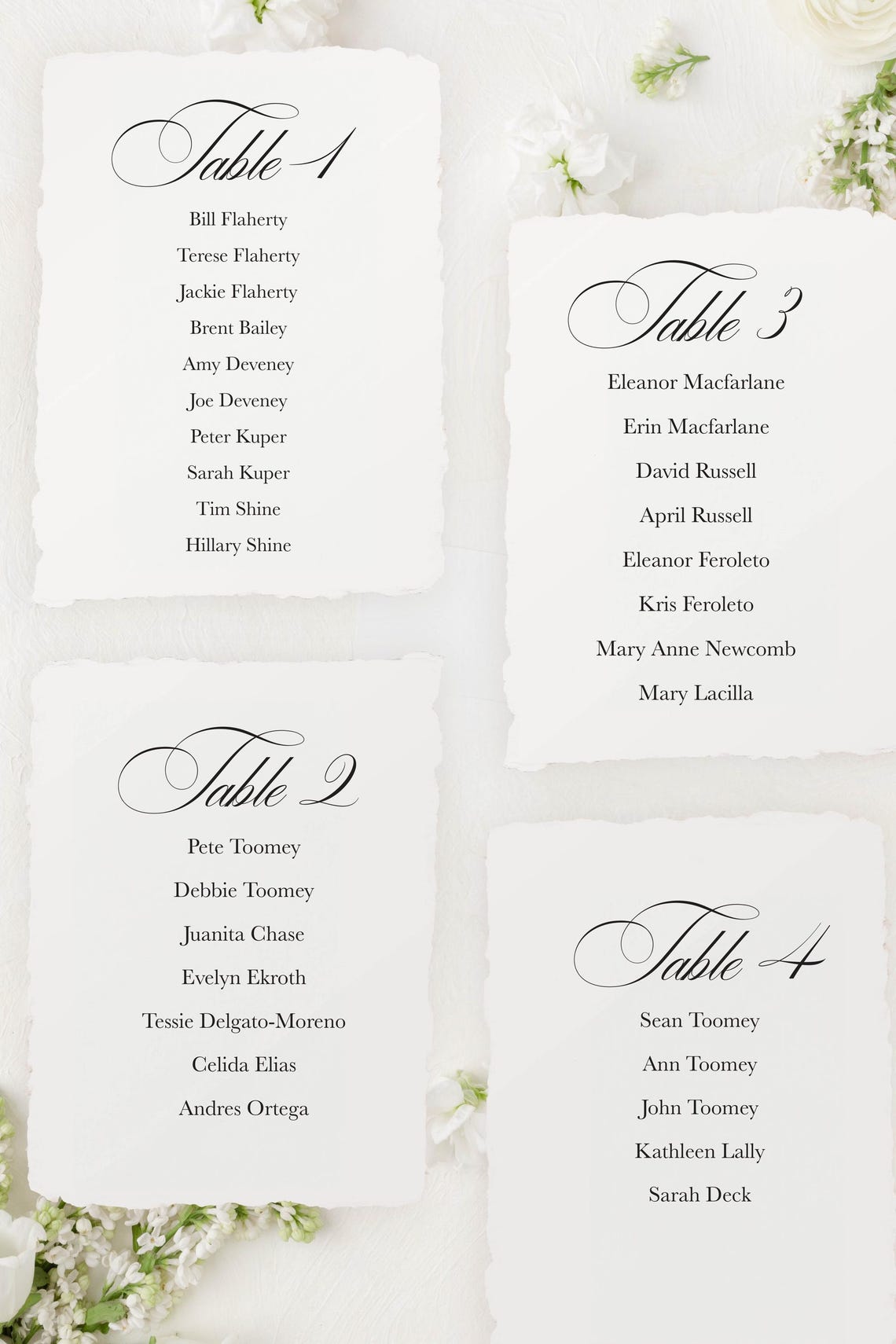 Printed Table Seating Chart Board Cards, Simple Table Assignment ...