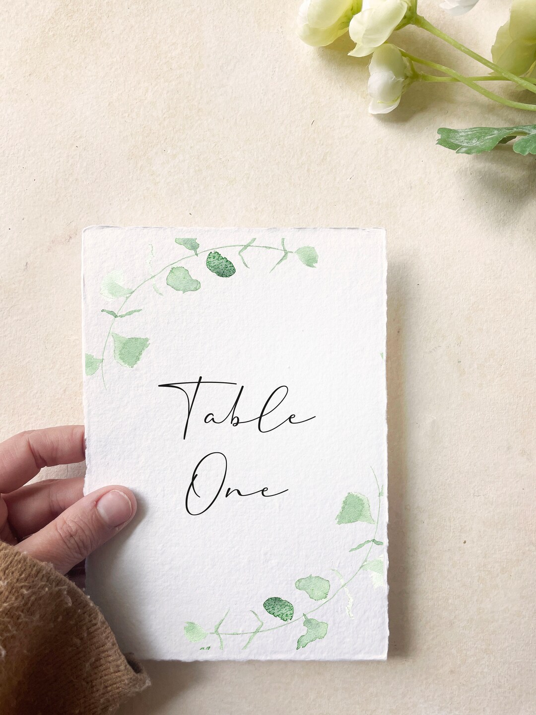 Garden Table Numbers Eucalyptus, Printed Table Number Cards Wedding ...