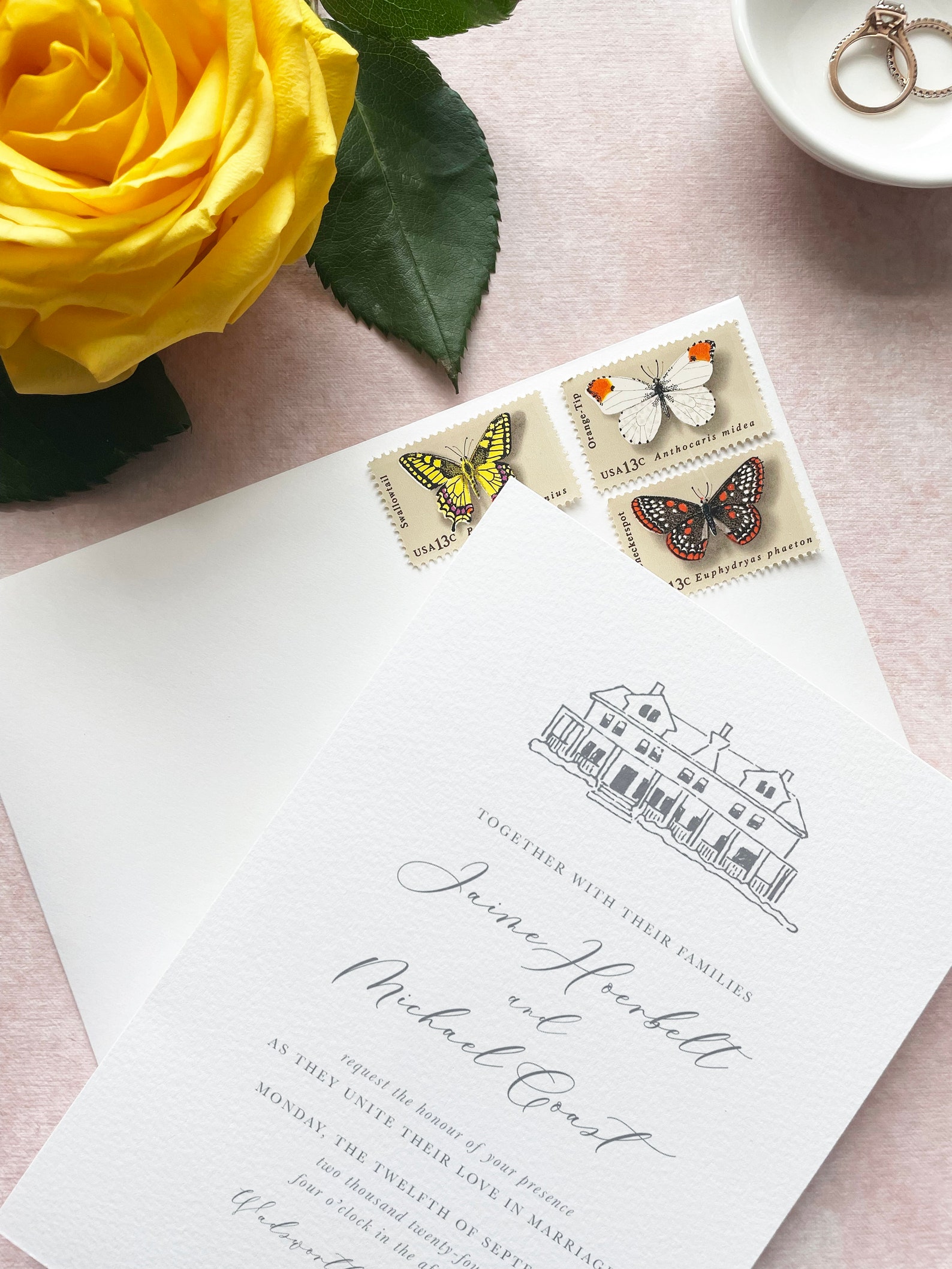 Castle Wedding Invitation Venue Illustration, Destination Wedding ...