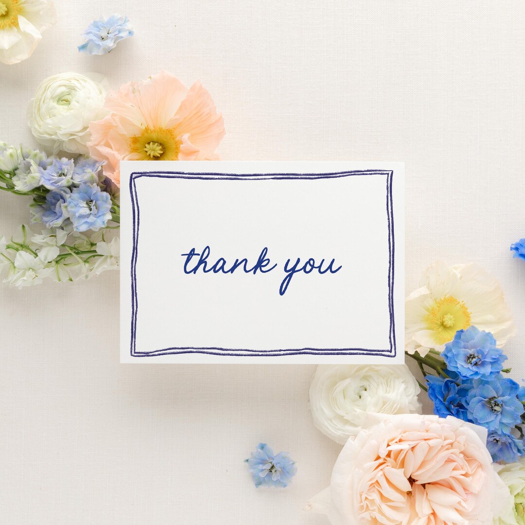 Wedding Thank You Handwriting, Hand Painted Thank You Card Small ...