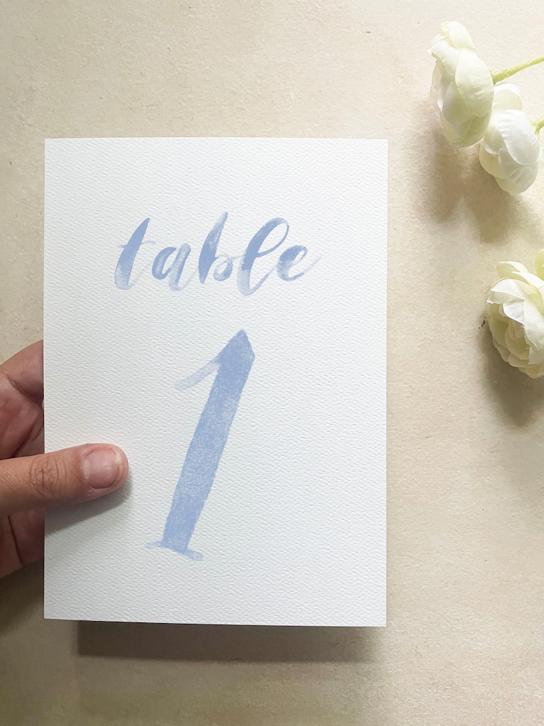 Hand Painted Table Numbers Printed, Watercolor Wedding Table Numbers ...