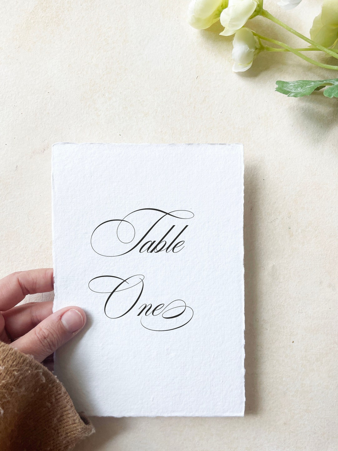 Desirable-simple Table Numbers Deckled Edge Handmade Paper Table Number ...