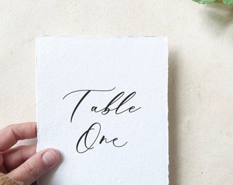 Handmade Paper Table Number Signs - Etsy