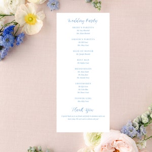 Custom Wedding Program Cards Printed, Minimalist Program Printing ...