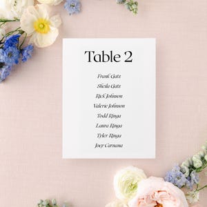 Wedding Seating Chart Cards, Table Seating Chart Table Numbers With ...
