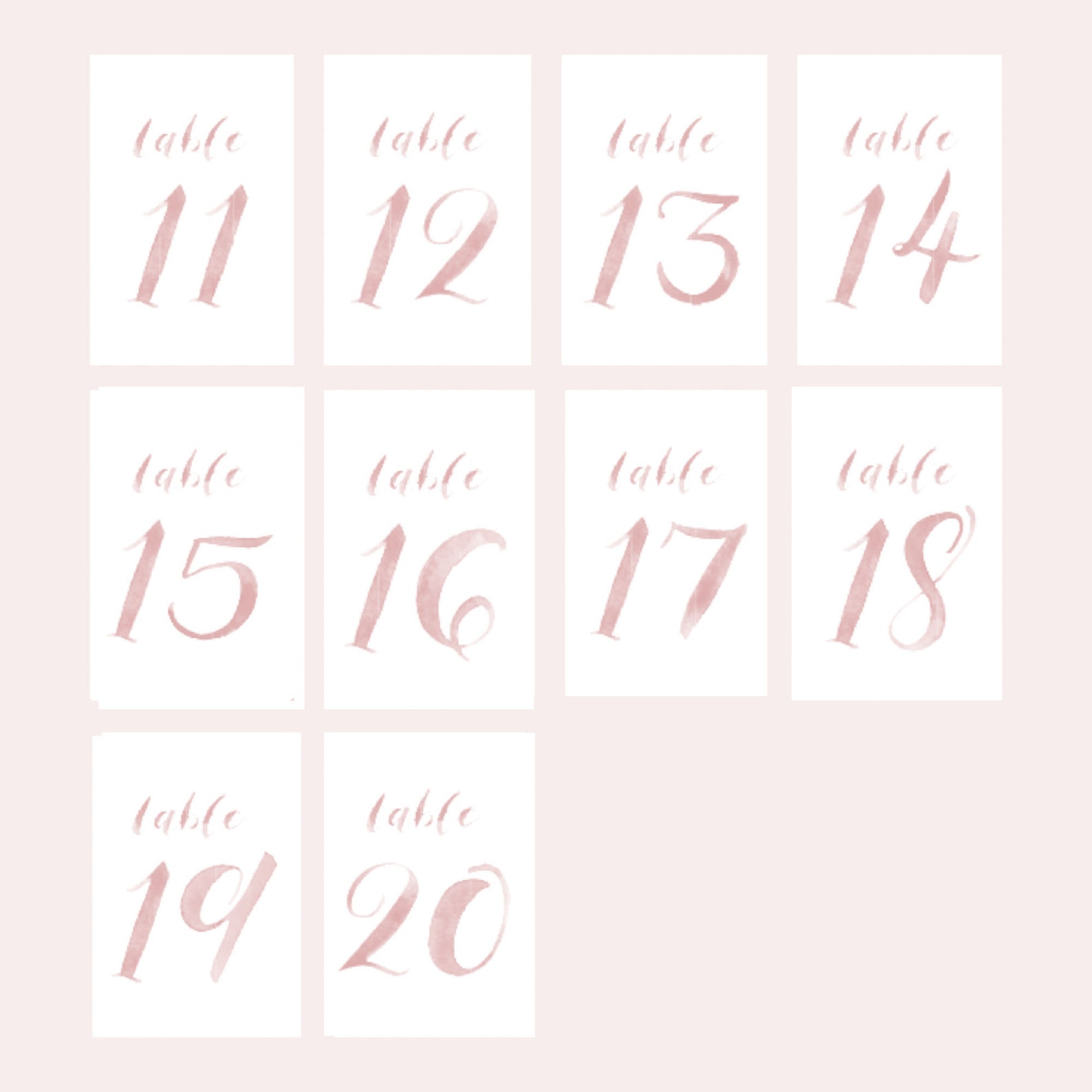 Mauve Table Numbers Wedding Simple, Fairy Tale Wedding Decor, Pink ...