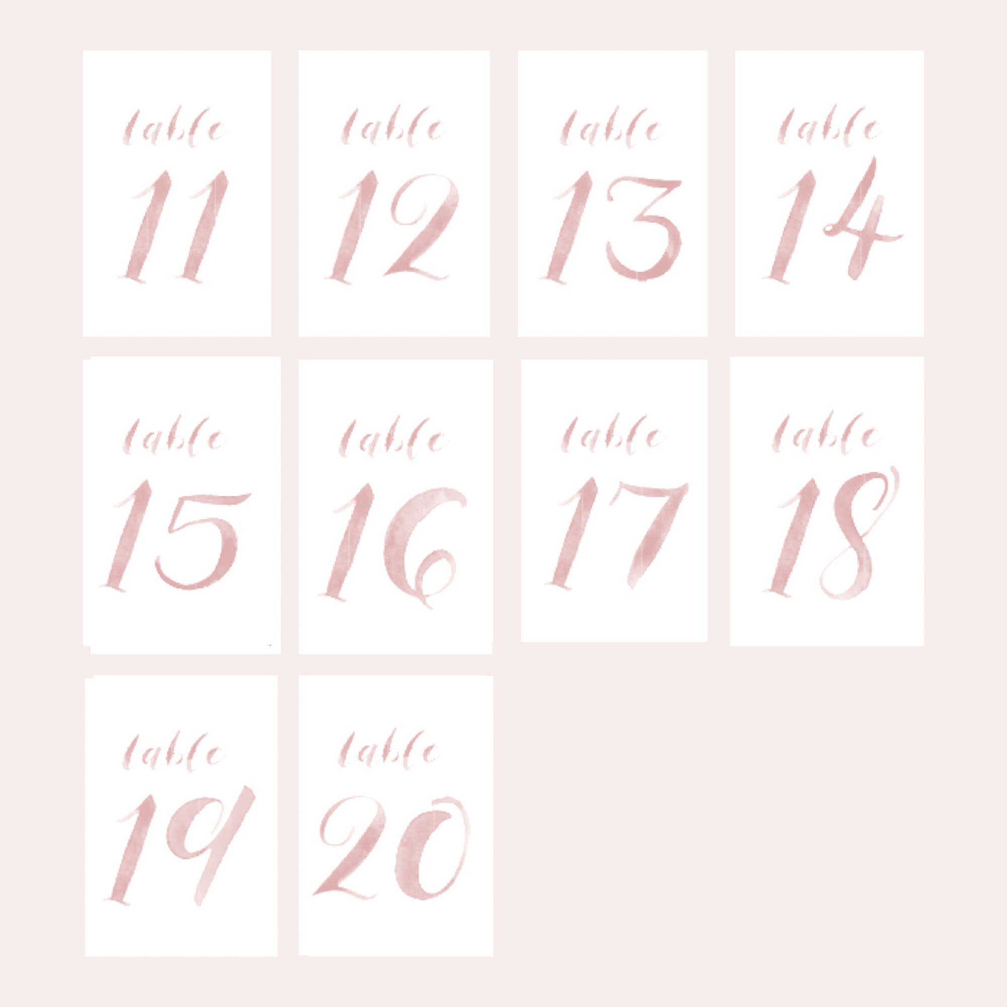 Mauve Table Numbers Wedding Simple, Fairy Tale Wedding Decor, Pink ...
