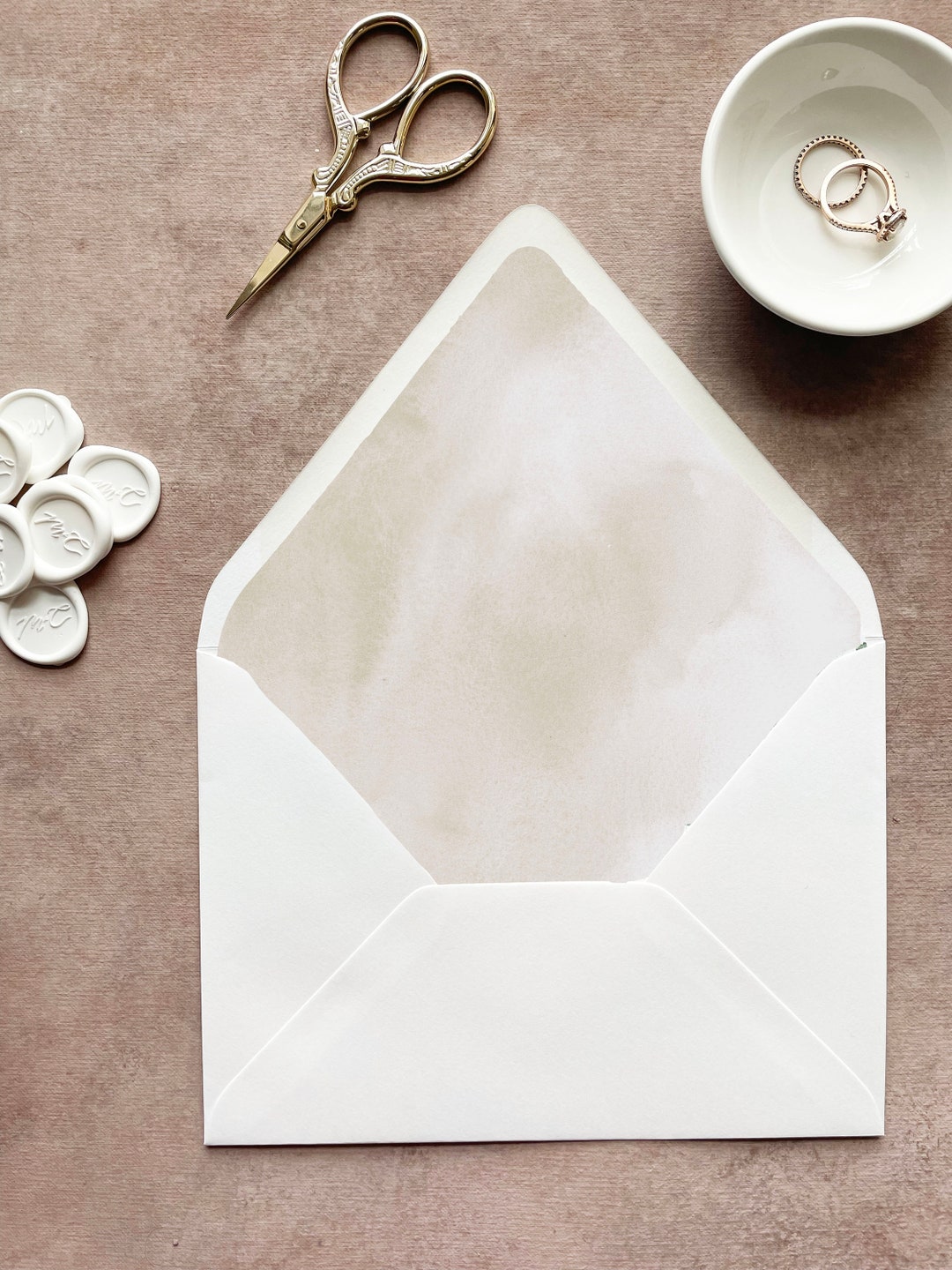 Neutral Envelope Liner Download, Watercolor Envelope Liner Template ...
