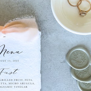 Light Pink Menu Cards Printed, Blush Menu With Bow, Ribbon Menu for ...