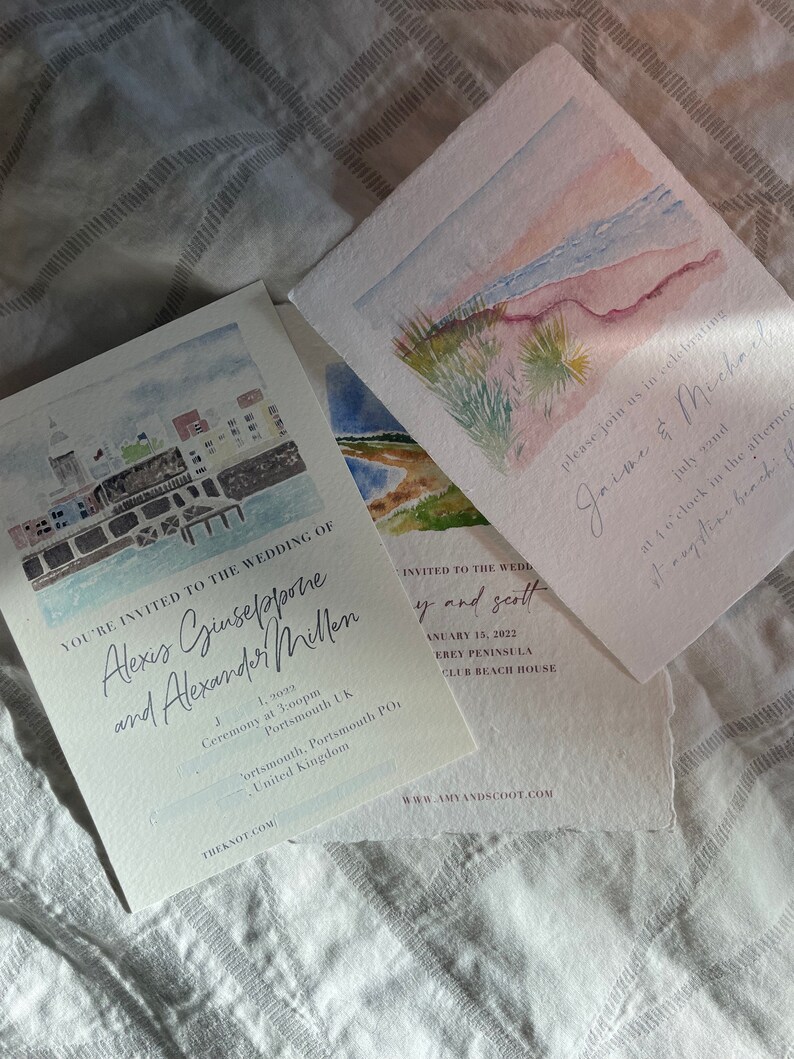 Custom Watercolor Wedding Invitation Personalized Watercolor - Etsy