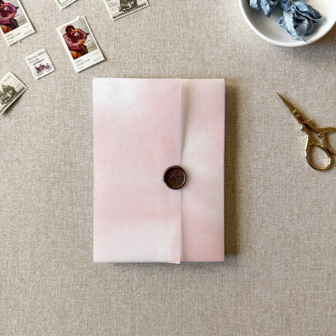 Pink Un Scored Vellum Wrap DIY Wedding Supplies, Dusty Pink Invite ...