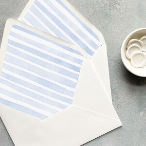 Dusty Blue Envelope Liner Printed, Striped Envelope Liner Wedding ...