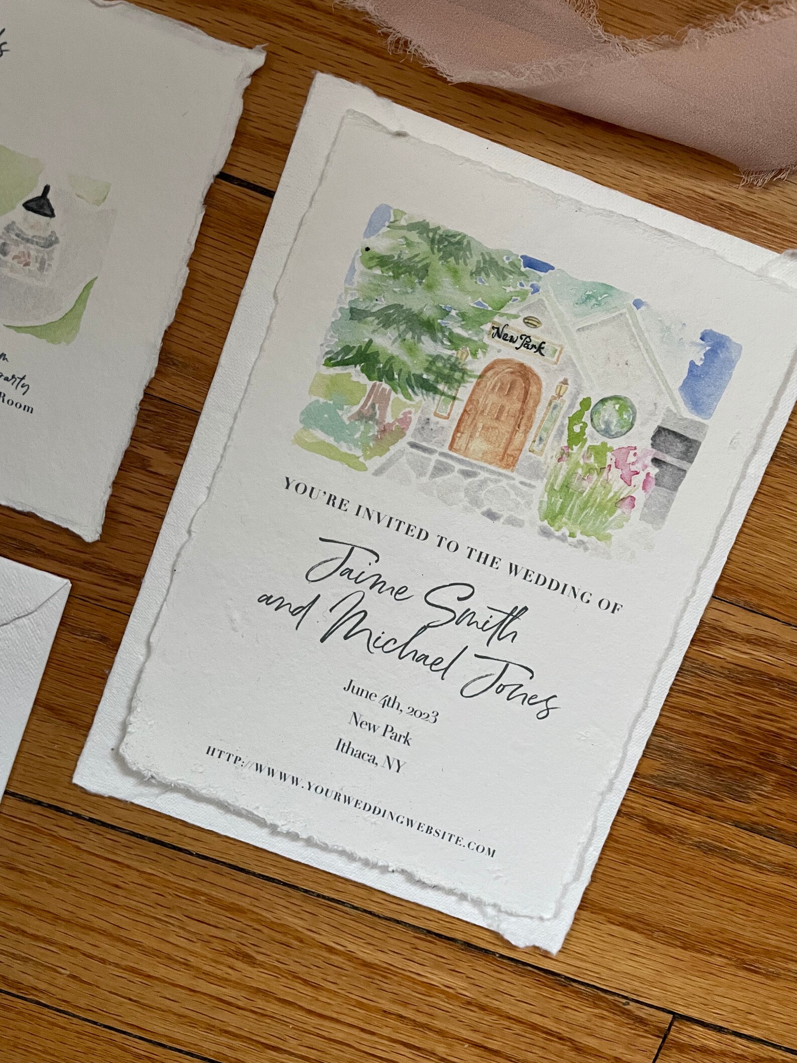 Custom Watercolor Wedding Invitation Personalized Watercolor - Etsy