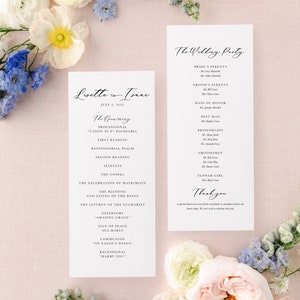 Dusty Blue Wedding Program Printing, Custom Wedding Program Catholic Mass, Light Blue Wedding ...