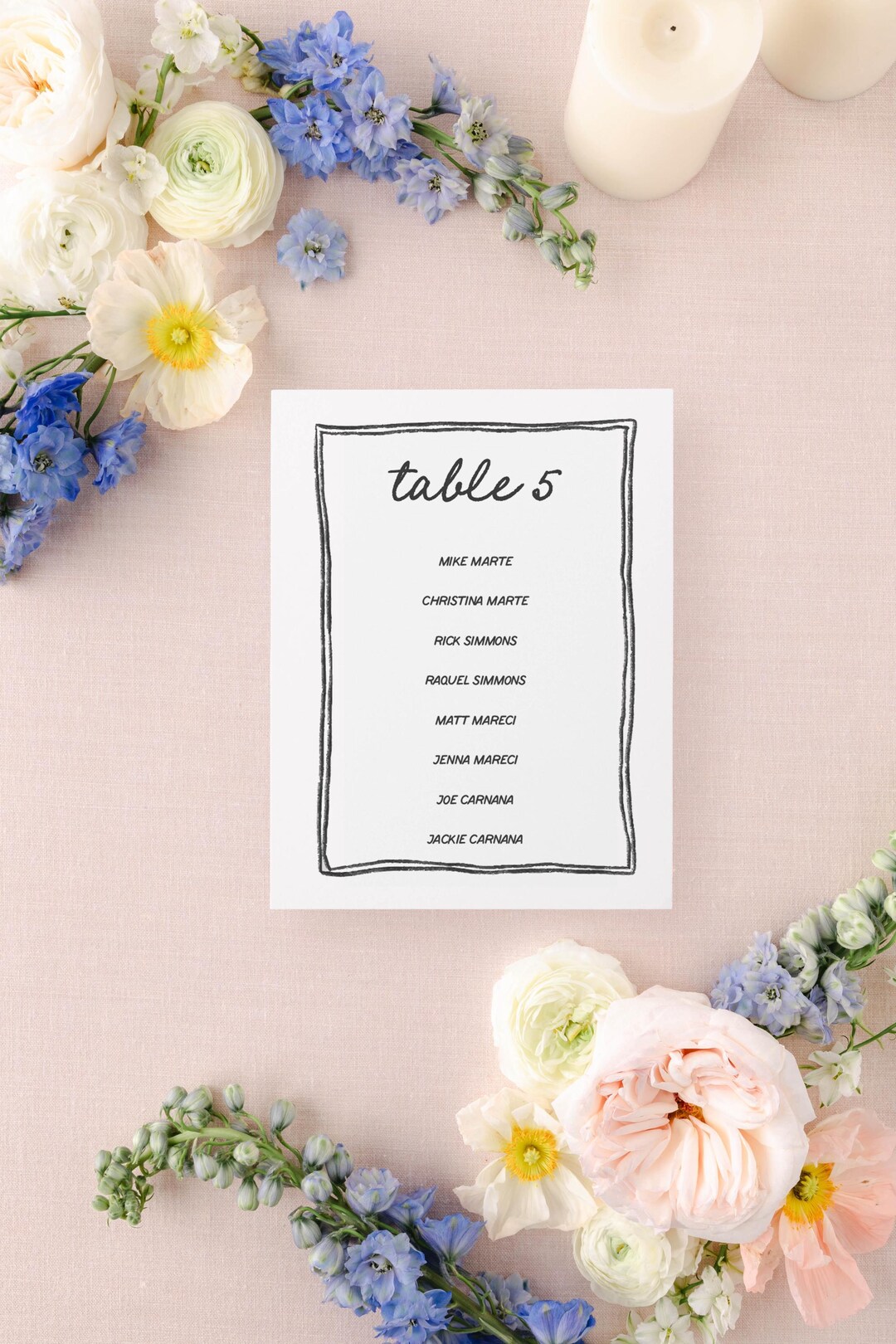 Hand Drawn Table Assignment Wedding, Hand Written Seating Chart Cards ...