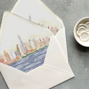 Custom Envelope Liner With Painting, Venue Envelope Liner Watercolor ...