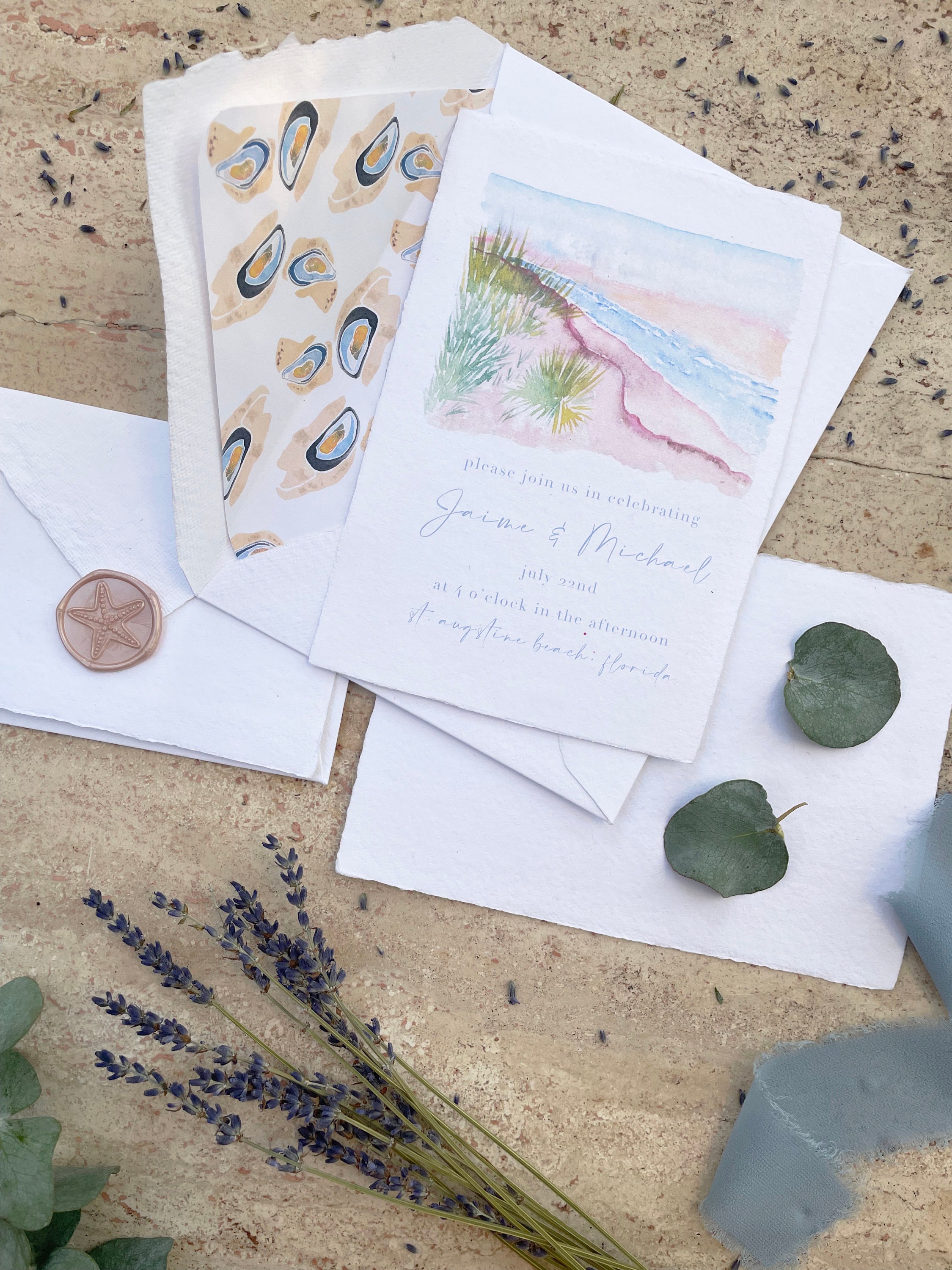 Custom Watercolor Wedding Invitation Suite Printed - Etsy