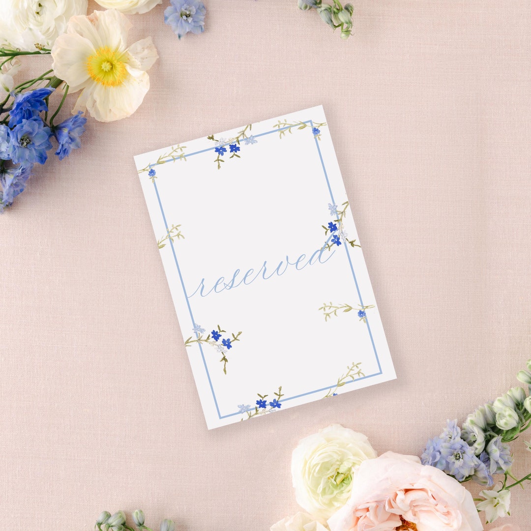 Reserved Seating Sign Wedding Sign Navy Blue, Light Blue Wedding Signs ...