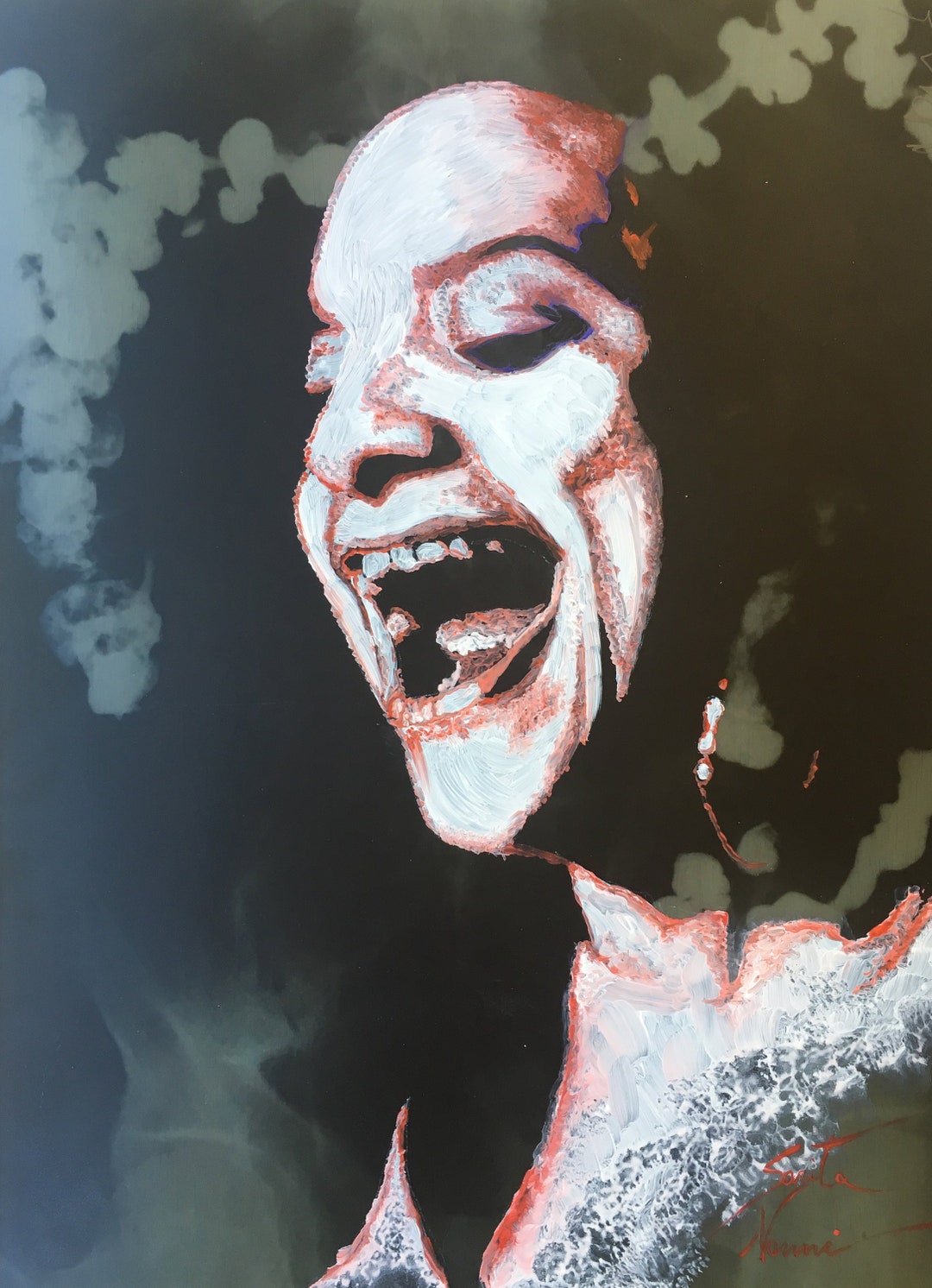 Cassandra Custom Portrait Painting From Photo Portrait on X-ray Dark ...